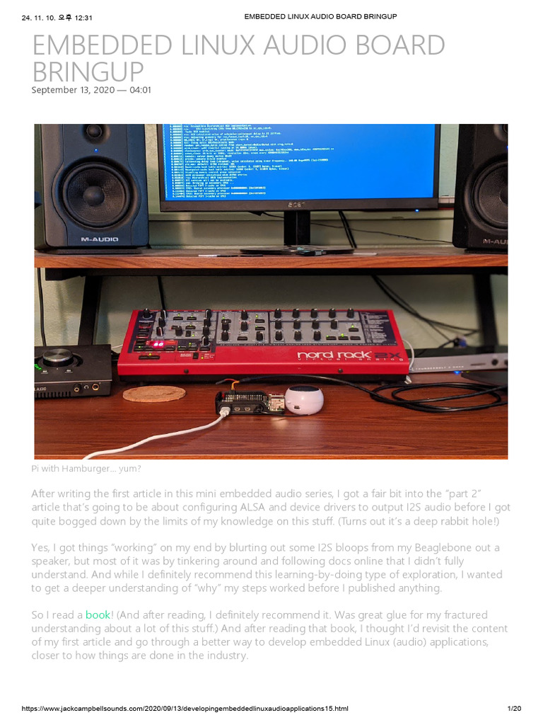 Embedded Linux Audio Board Bringup | PDF | Raspberry Pi | Kernel (Operating System)