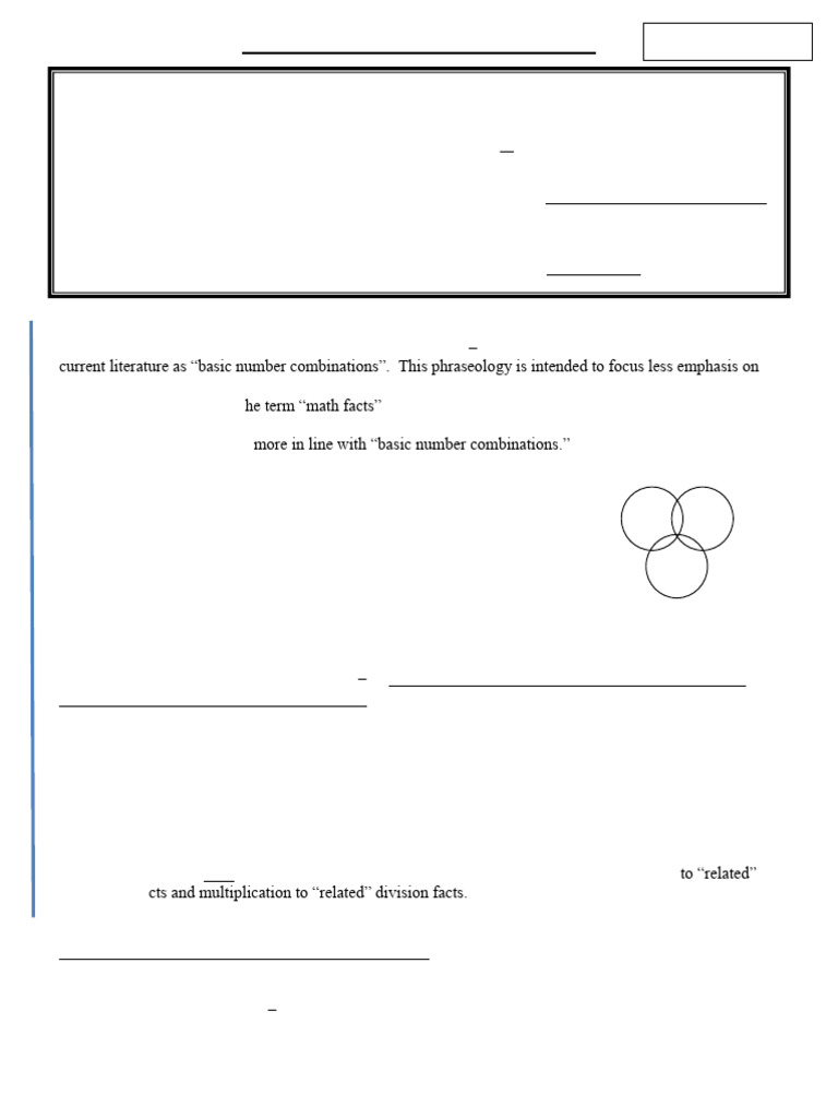 Basic Math Facts 3-5 Training | PDF | National Council Of Teachers Of ...