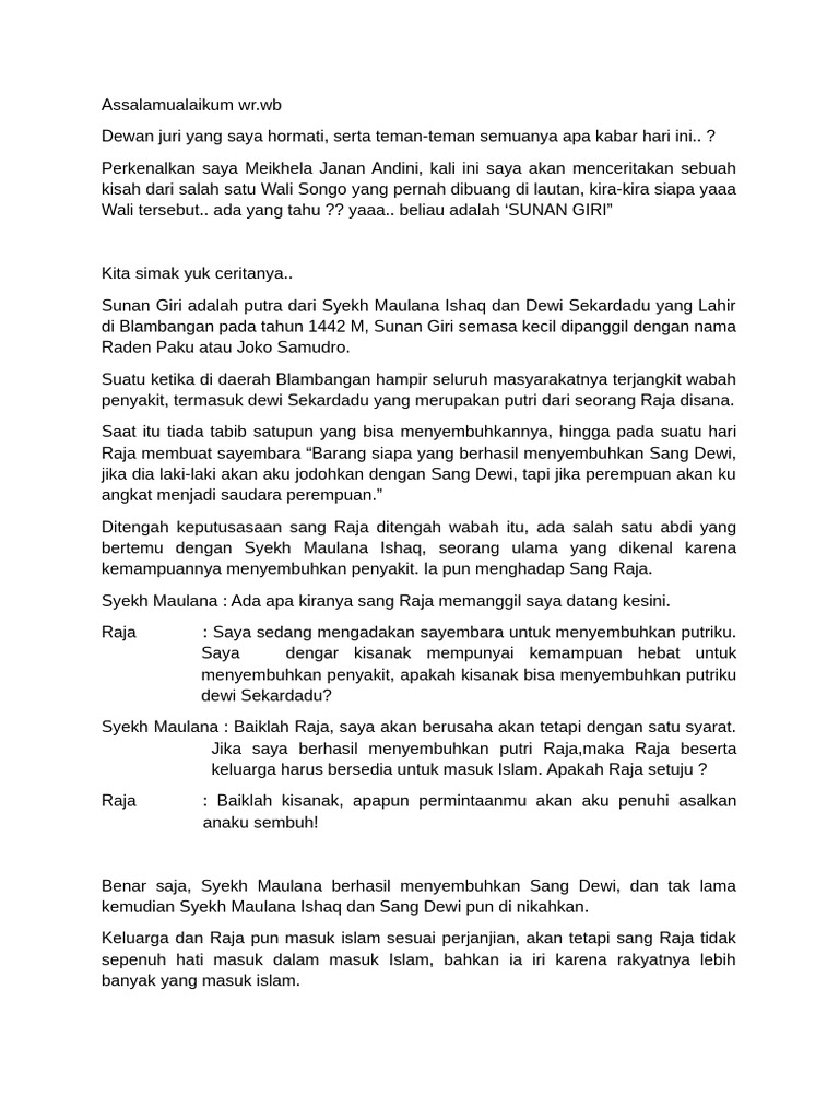 Mapsi 2025, Sunan Giri | PDF