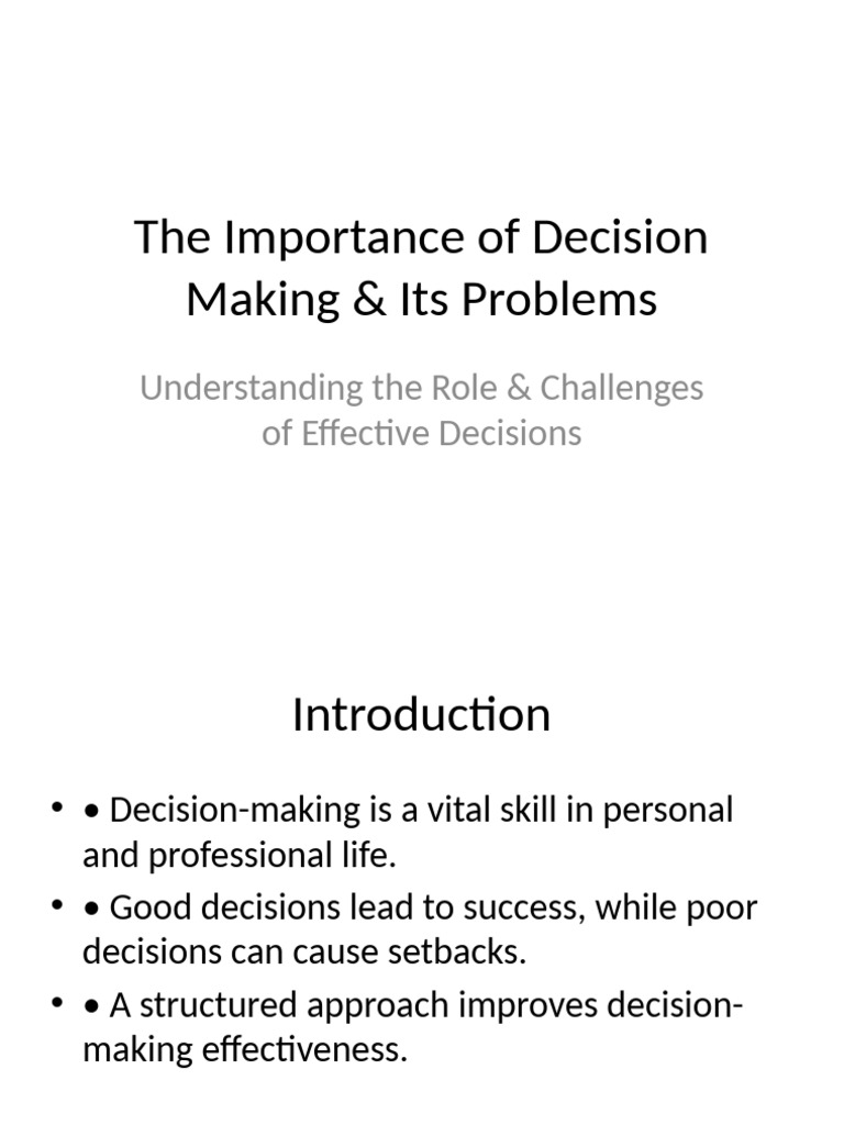 .Decision Making Presentation 1738862933000 | PDF