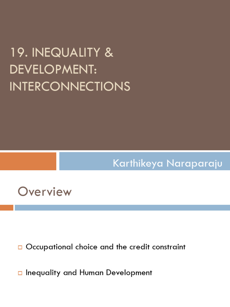Inequality's Impact on Development and Credit | PDF | Labour Economics ...