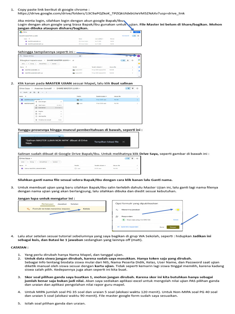 Tutorial Master Soal Ujian Google Form | PDF