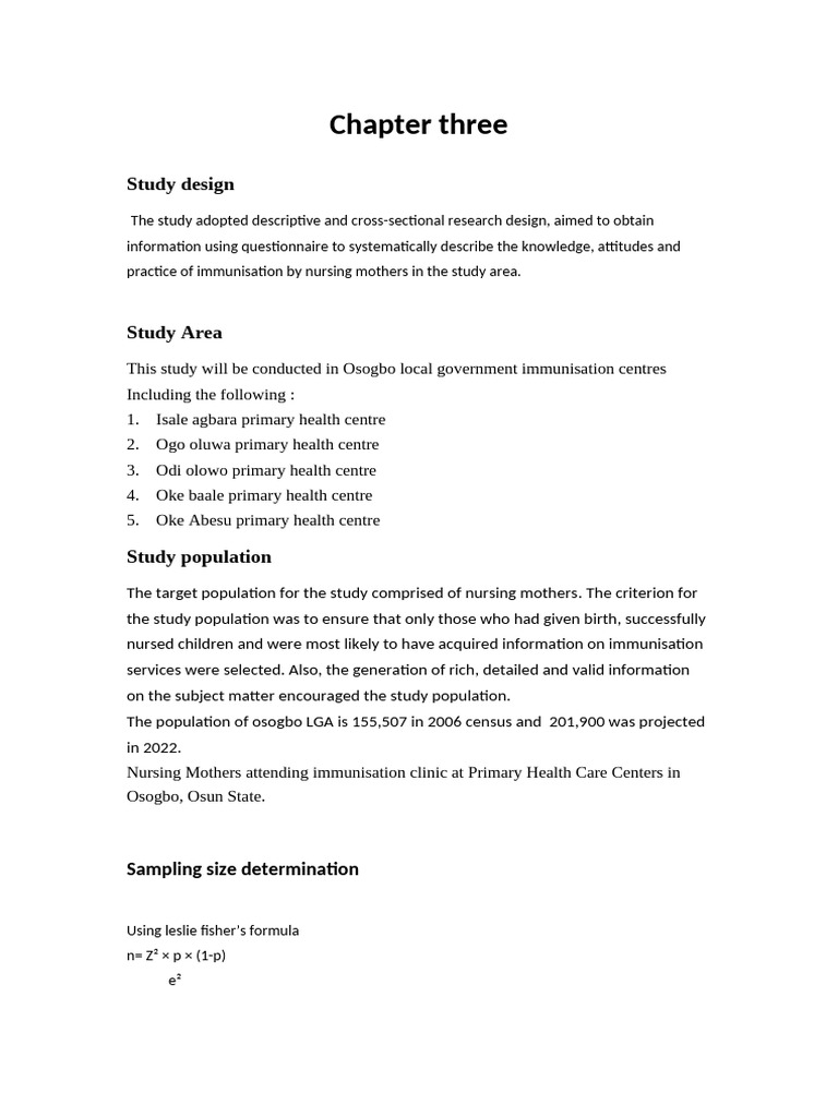 Chapter Three Knowledge, Attitude and Practice | PDF | Questionnaire | Sample Size Determination