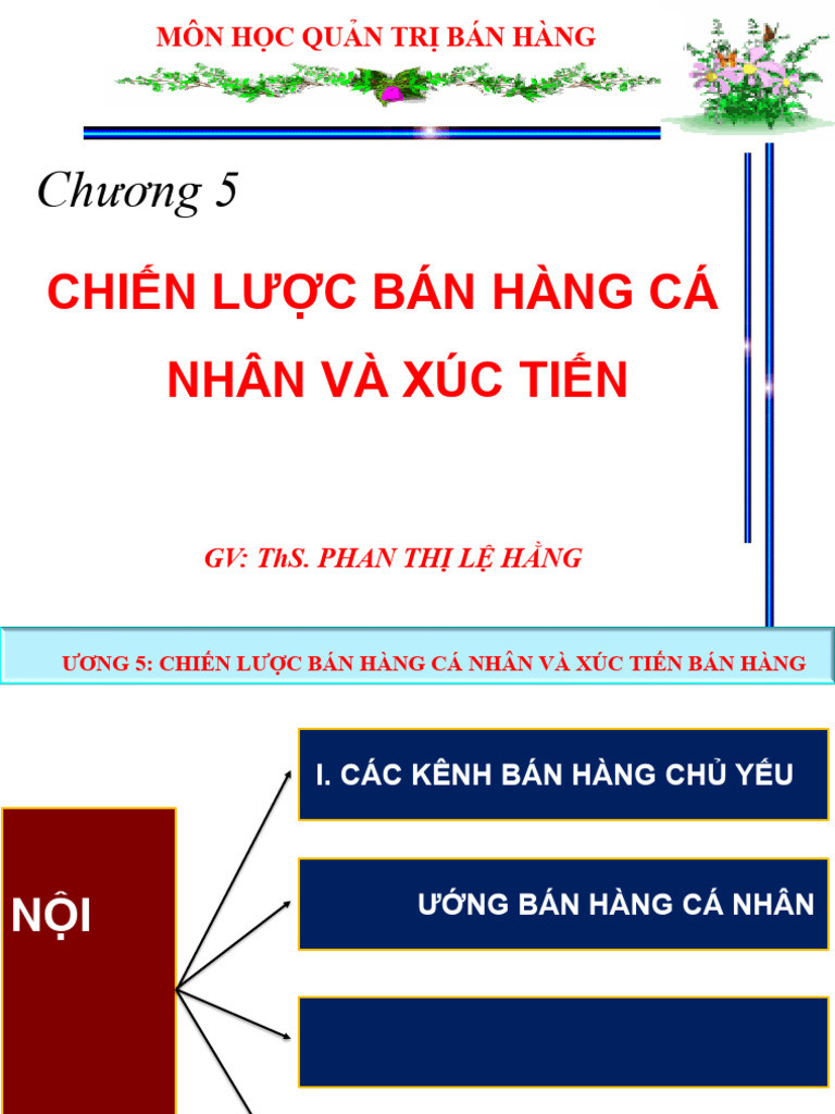chuong 5 CHIẾN LƯỢC BÁN HÀNG CÁ NHÂN VÀ XÚC TIẾN BÁN HÀNG | PDF