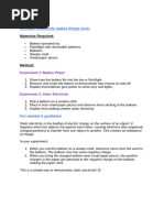 Static Electricity Balloon Experiments | PDF | Science & Mathematics