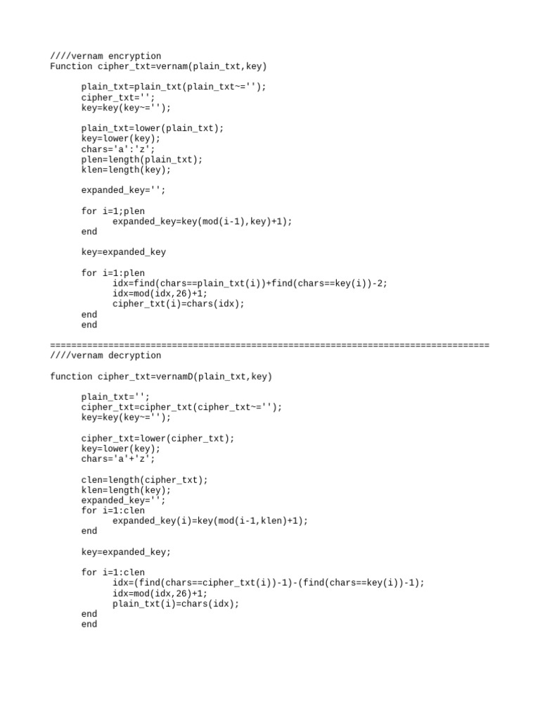 Vernam Encryption | PDF