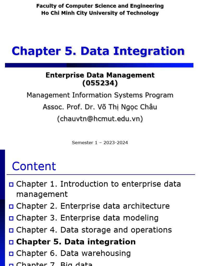 EDM - Chapter 5 - Data Integration | PDF | Business | Information Science