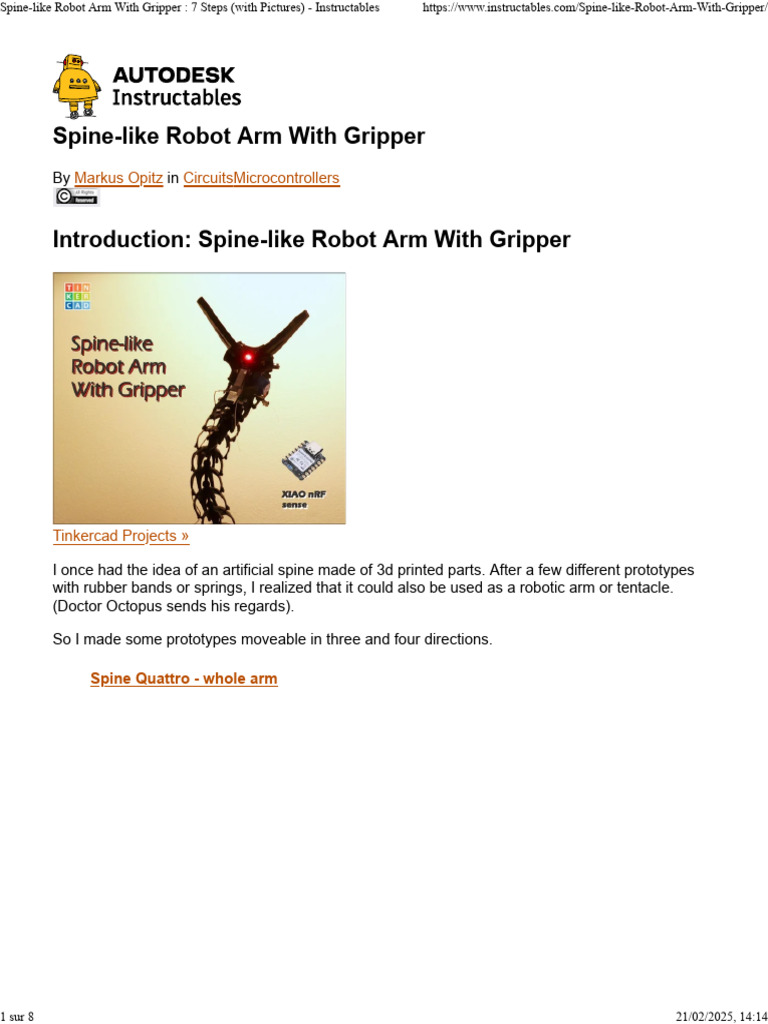 Spine-like Robot Arm with Gripper | PDF | Equipment | Manufactured Goods