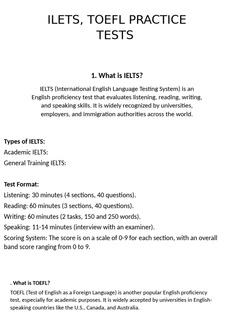 Ilets LJ TOEFL Practice Tests | PDF | International English Language ...