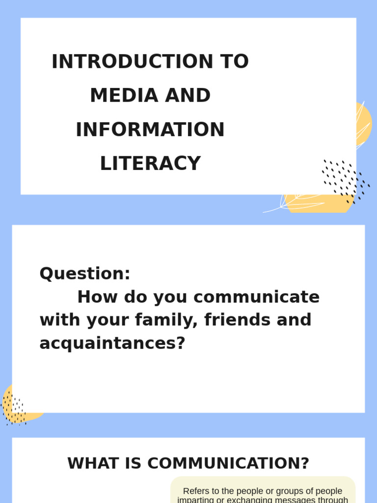 Media Literacy and Communication Skills | PDF | Communication | Information