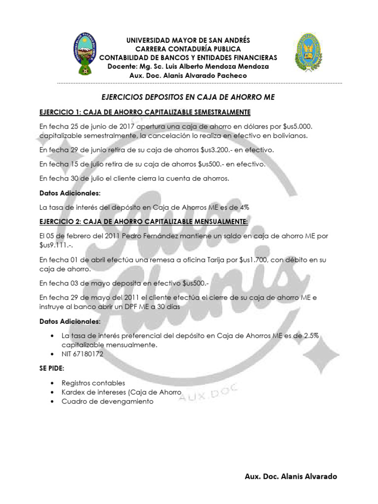 Practica Cja de Ahorro Me | PDF