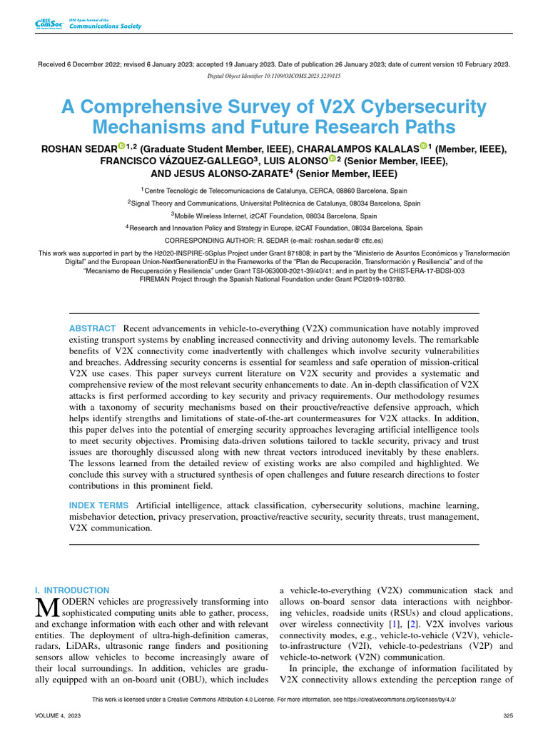 A Comprehensive Survey of V2X Cybersecurity Mechanisms and Future ...