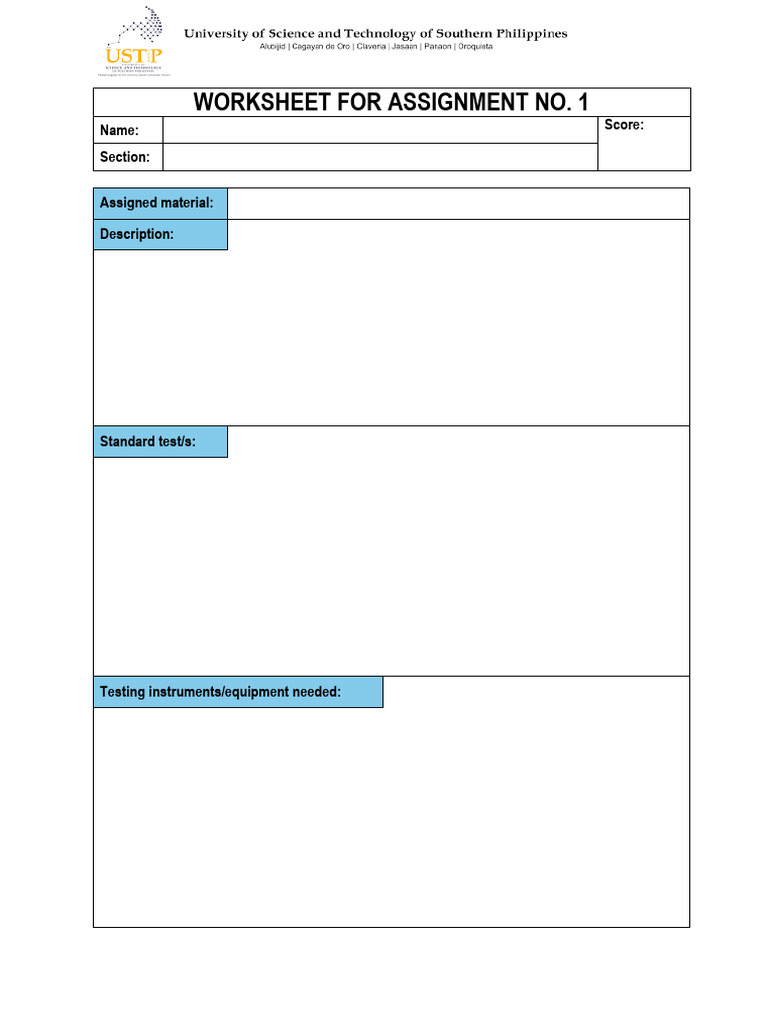 Construction Assignment Worksheets CE312 | PDF