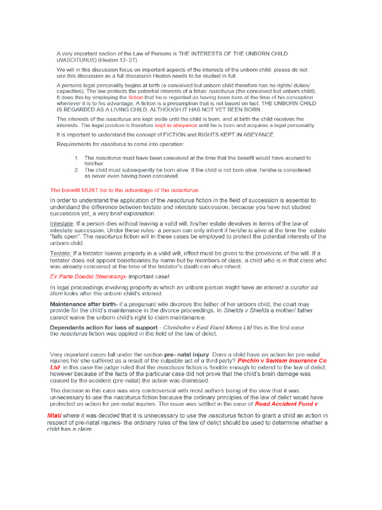 NASCITURUS Important | PDF