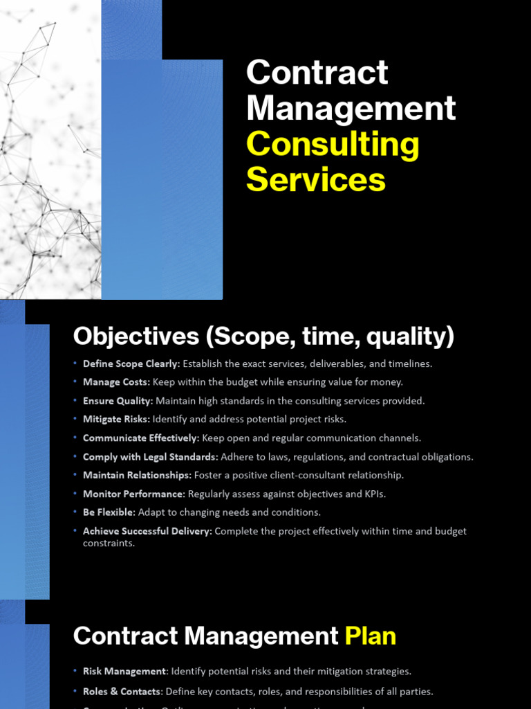 Contract Management Consulting Overview | PDF | Risk | Performance ...