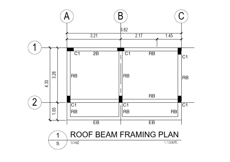 Roof Beam Framing Plan: C1 C1 C1 2B RB | PDF