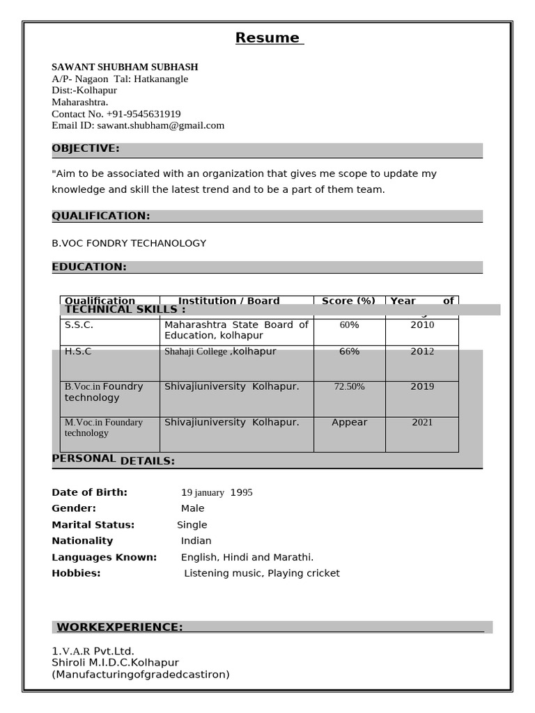 Shubham Resume | PDF