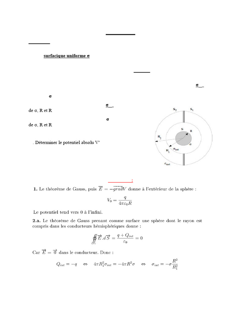 Exercices d'électrostatique avancés | PDF | Champ électrique ...