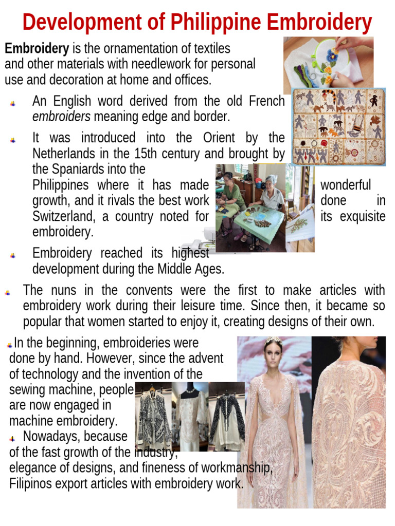 Development of Philippine Embroidery | PDF