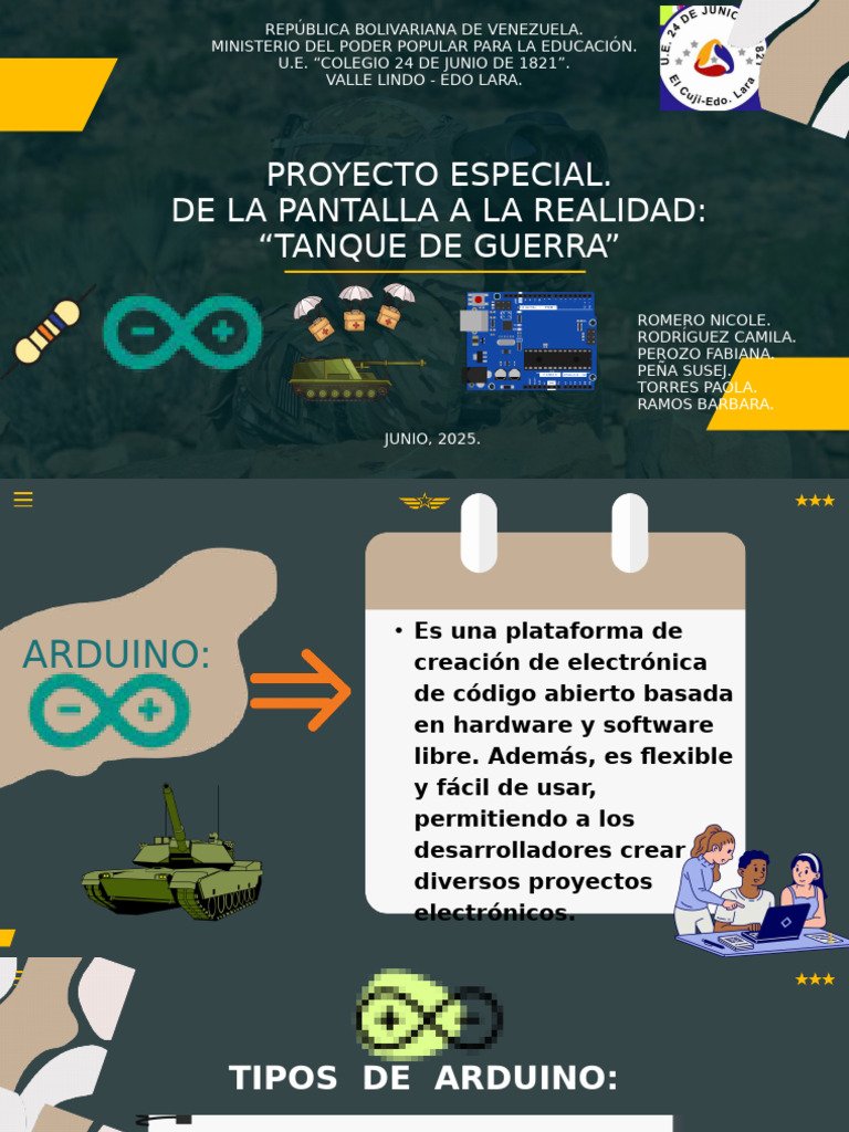 Black and Yellow Bold Military Presentation | PDF | Arduino | Corriente ...