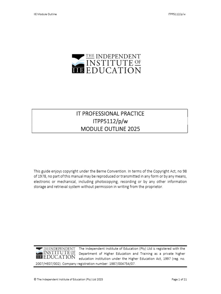 IT PROFESSIONAL PRACTICE MO | PDF | Intellectual Property | Copyright