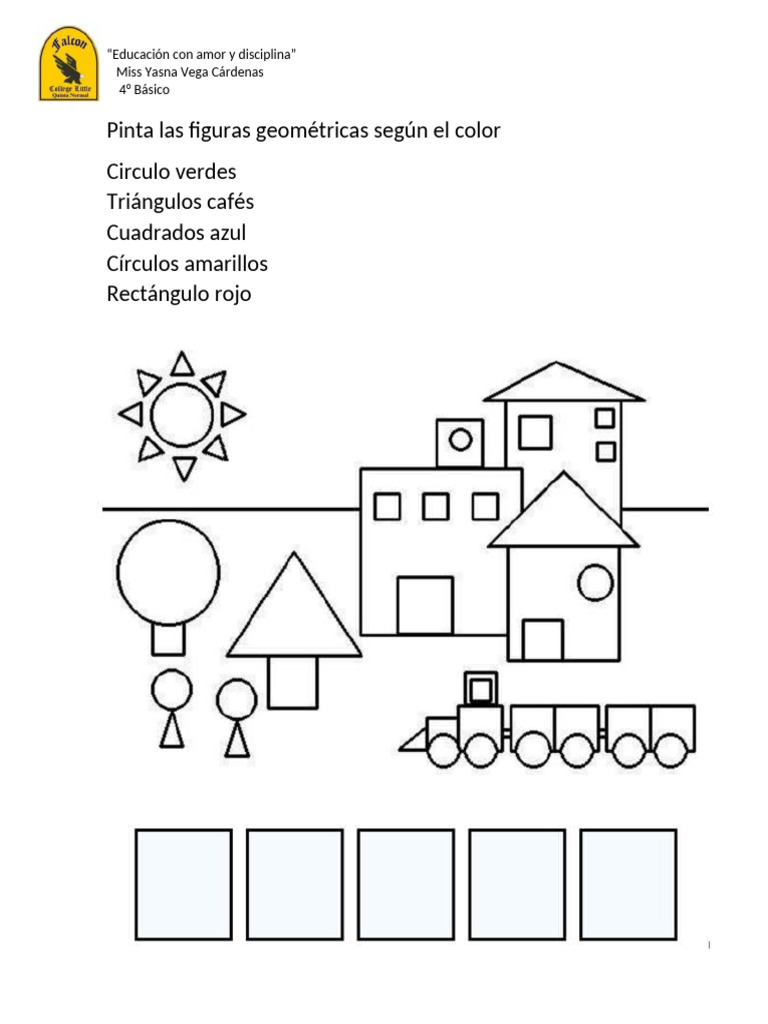 Pinta Las Figuras Geométricas Según El Color | PDF