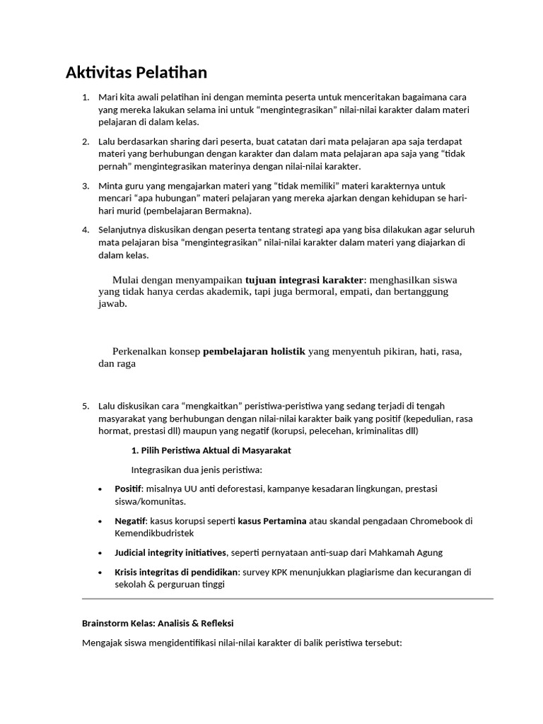 kp4. Aktivitas Pelatihan | PDF