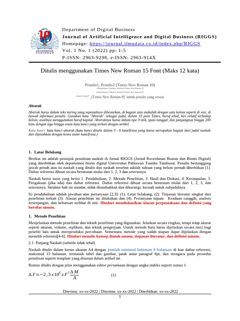 New Template RIGGS 3 Indonesia | PDF