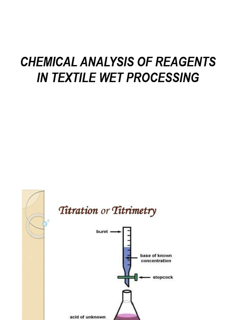Chemical Analysis of Reagents in Textile Wet Processing | PDF