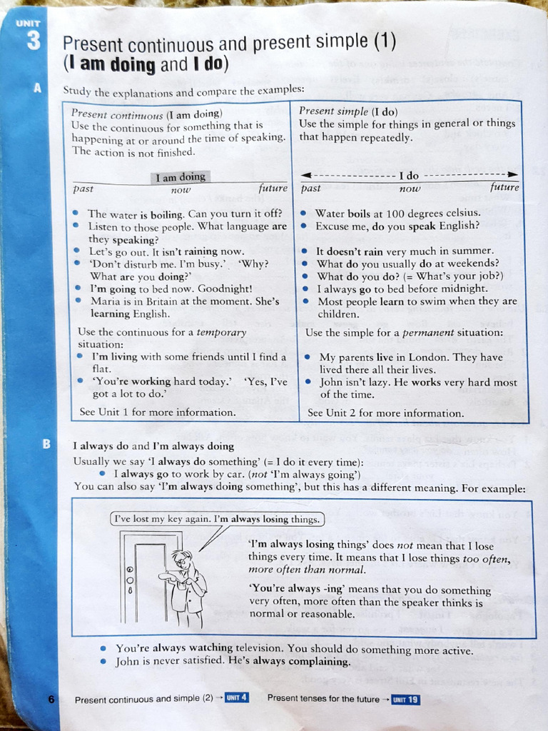 Present Continuous and Present Simple (I Am Doing and I Do) | PDF ...