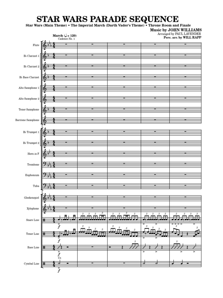 Star Wars Parade Sequence Arrangement | PDF | Aerophones | Musical ...