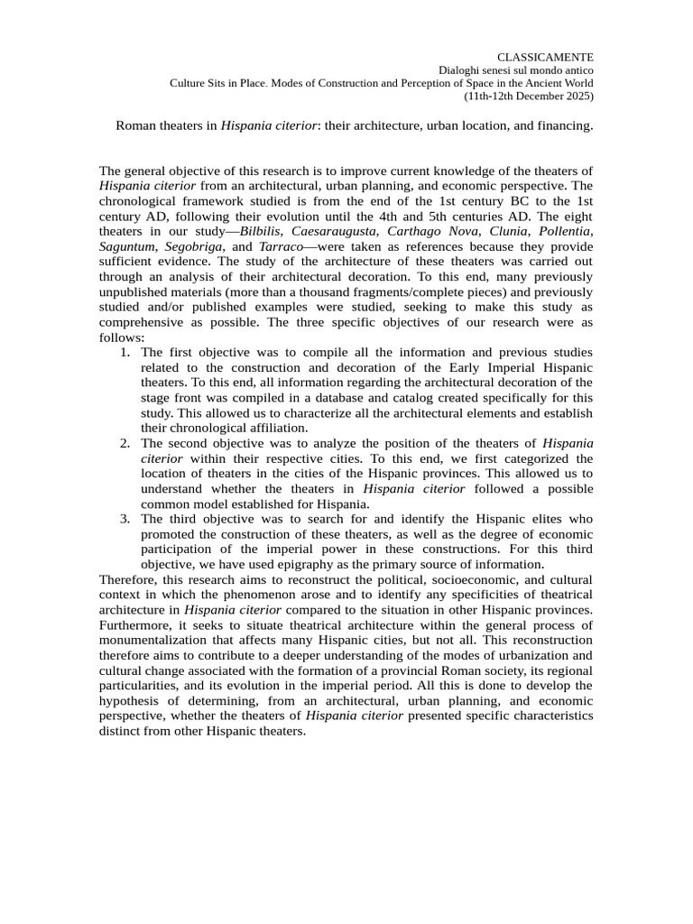 Roman Theaters in Hispania Citerior | PDF | Cognition | Science
