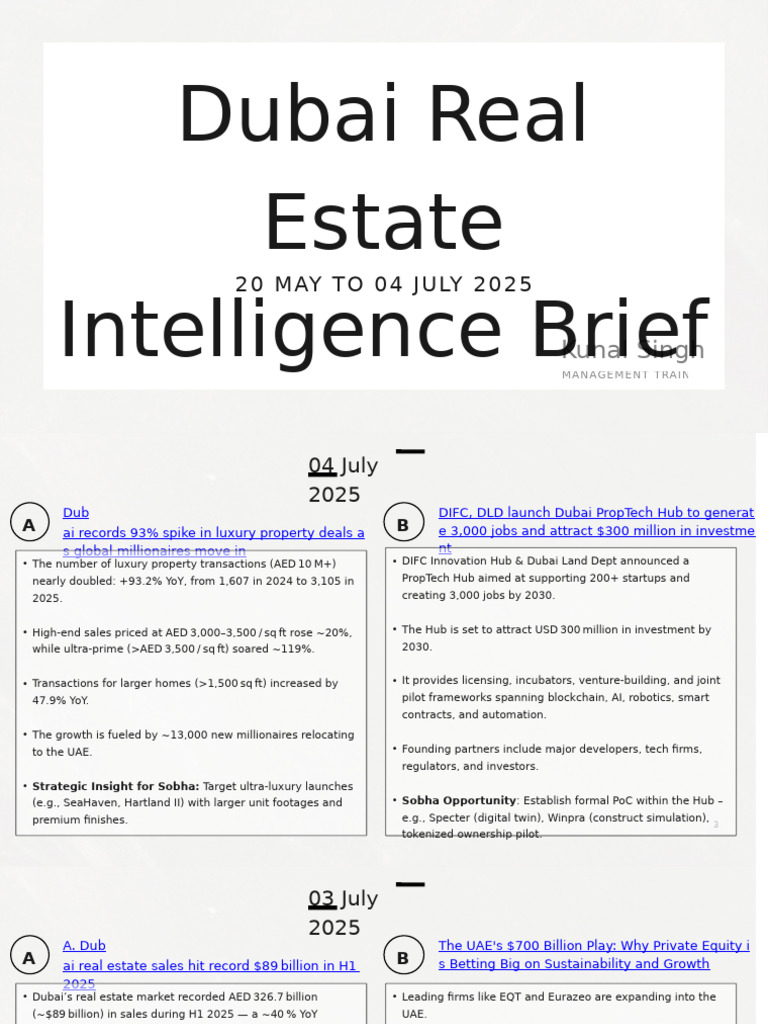 Dubai Real Estate News From 20 May 2025 To 04 July 2025 | PDF | Dubai ...
