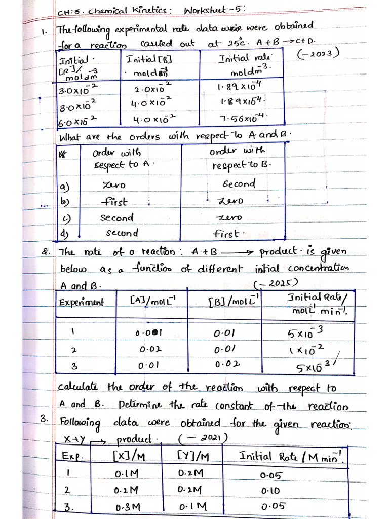 CH 3 Worksheet 5 (Revision) | PDF