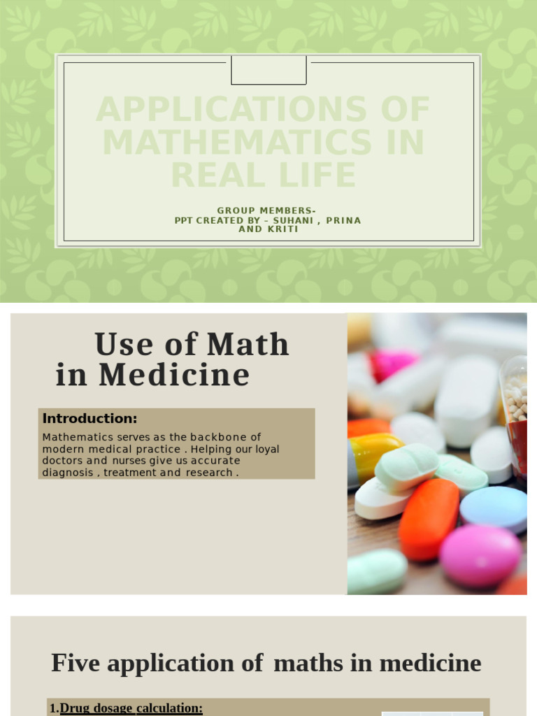 Applications of Mathematics in Real Life | PDF