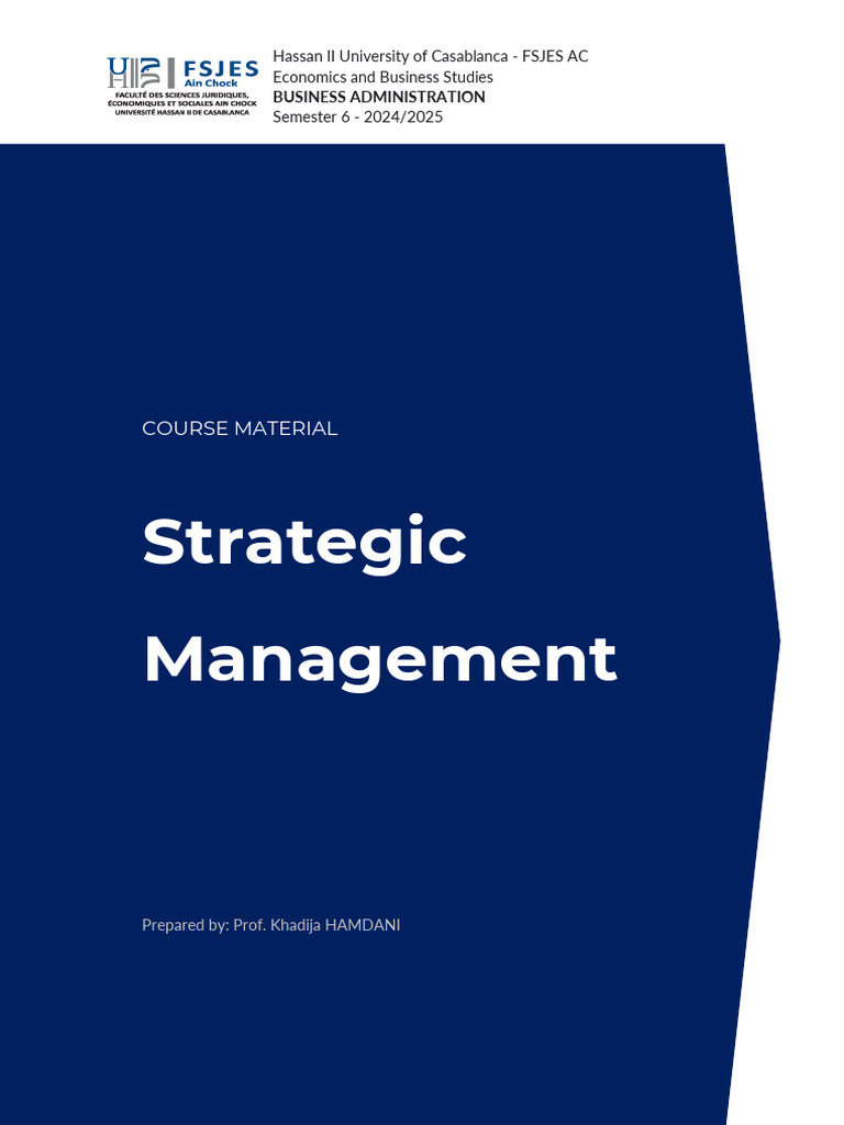 Strategic Management Course | PDF | Strategic Management | Marketing