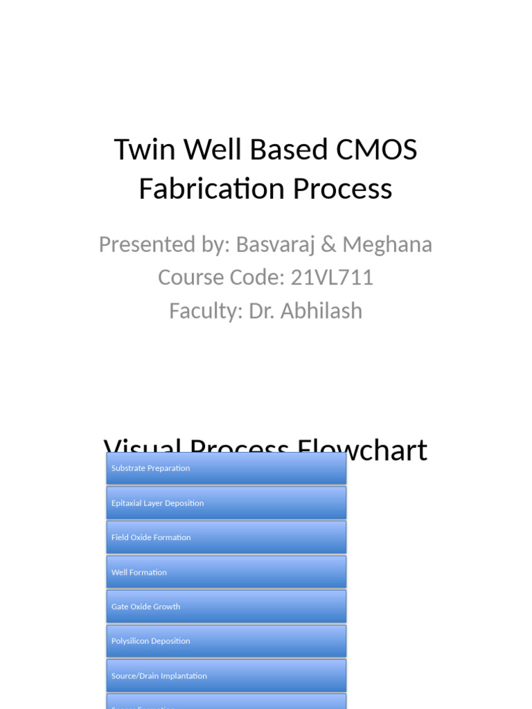 Twin Well CMOS Fabrication Visual | PDF