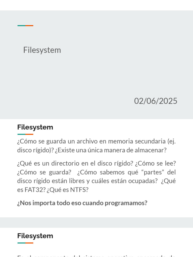 2025-06-02 - Filesystem | PDF | Archivo de computadora | Sistema de archivos
