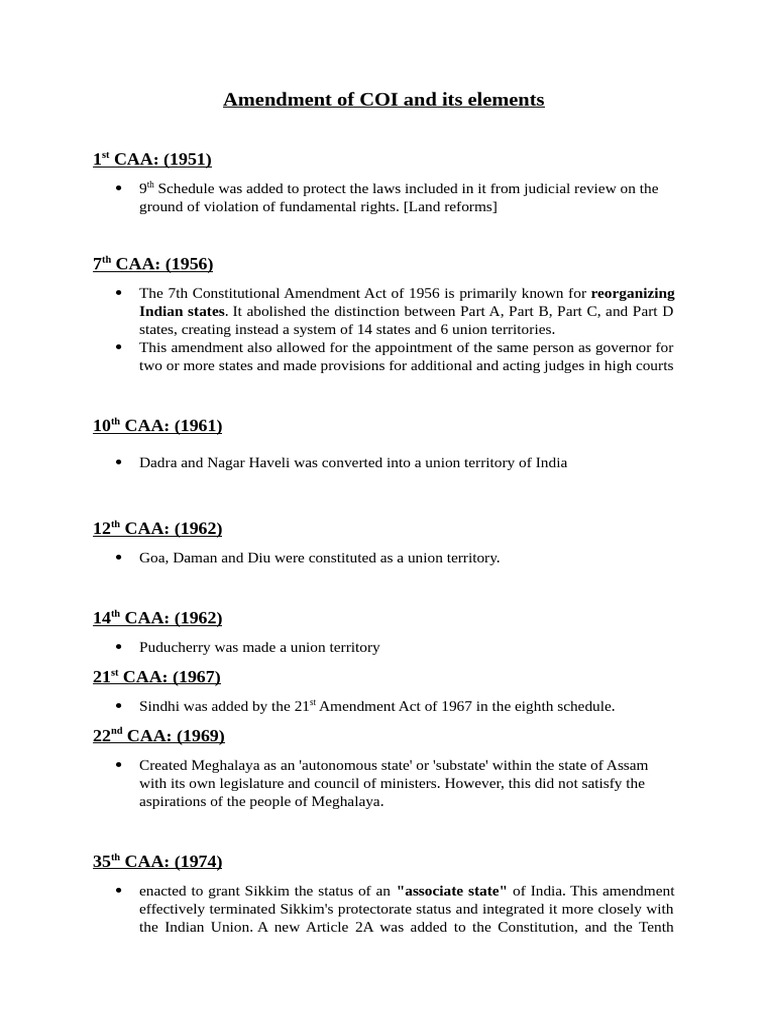 Amendment of COI and Its Elements | PDF | Government | Constitutional Law