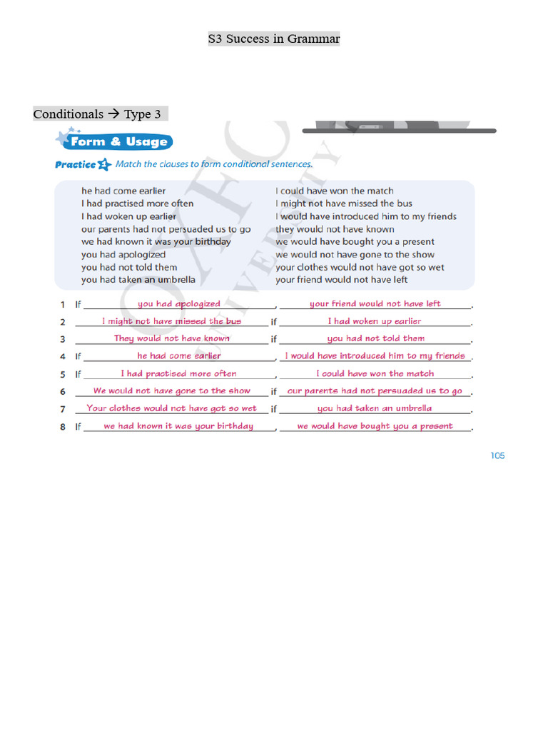 S3 Grammar Answer Keys | PDF
