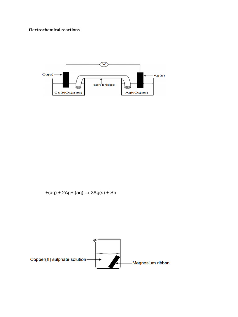 Electrochemical Cell Reactions Guide | PDF | Electrochemistry | Redox