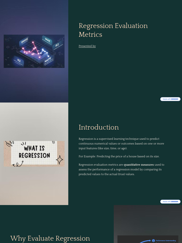 Regression Evaluation Metrics | PDF | Coefficient Of Determination ...