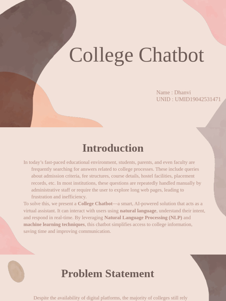 College Chatbot | PDF | Computing | Information Technology