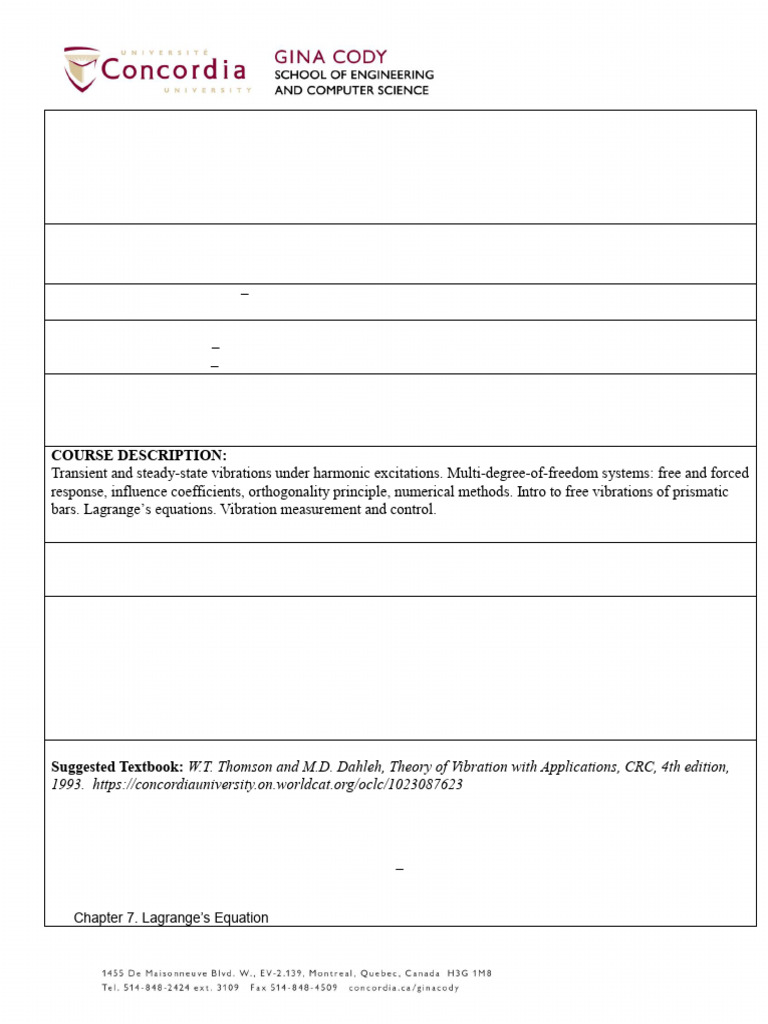 Mech 375 Outline Summer 2025 | PDF | Engineering | Knowledge
