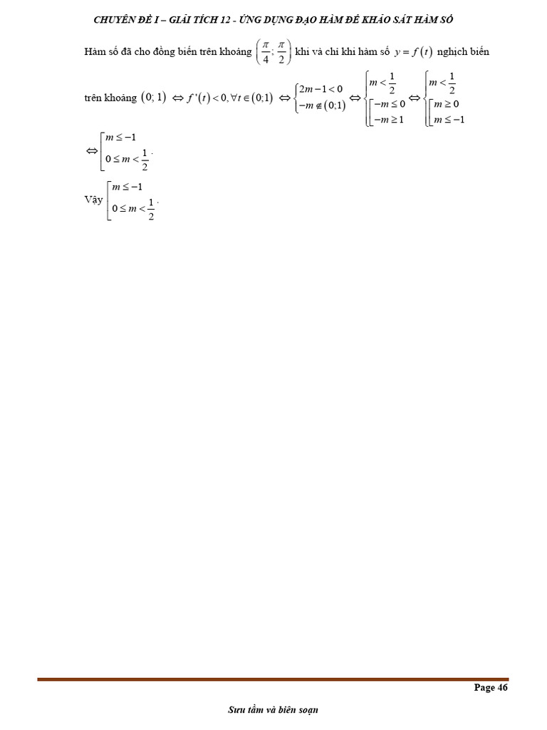 Hàm S NG Bi N Trên Kho NG 4 2 Khi Và CH Khi Hàm S NGH CH Bi N | PDF