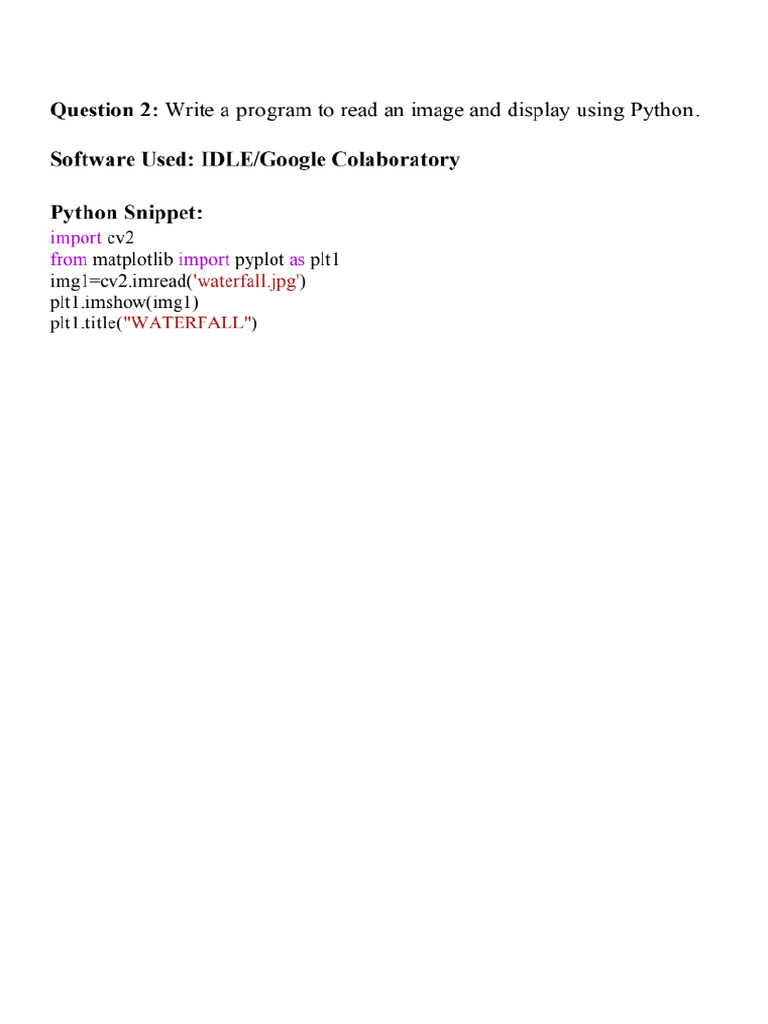 Computer Vision - Practical Record Questions With Answers | PDF