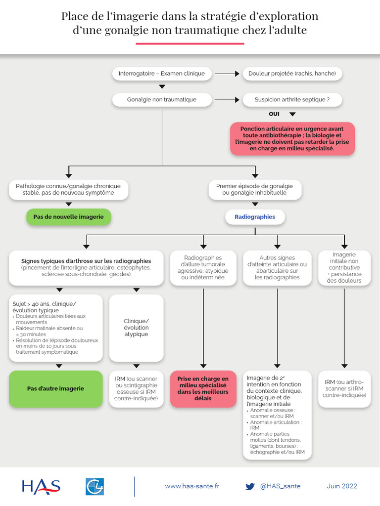 Imagerie de la gonalgie non traumatique | PDF | Genou | Arthrose