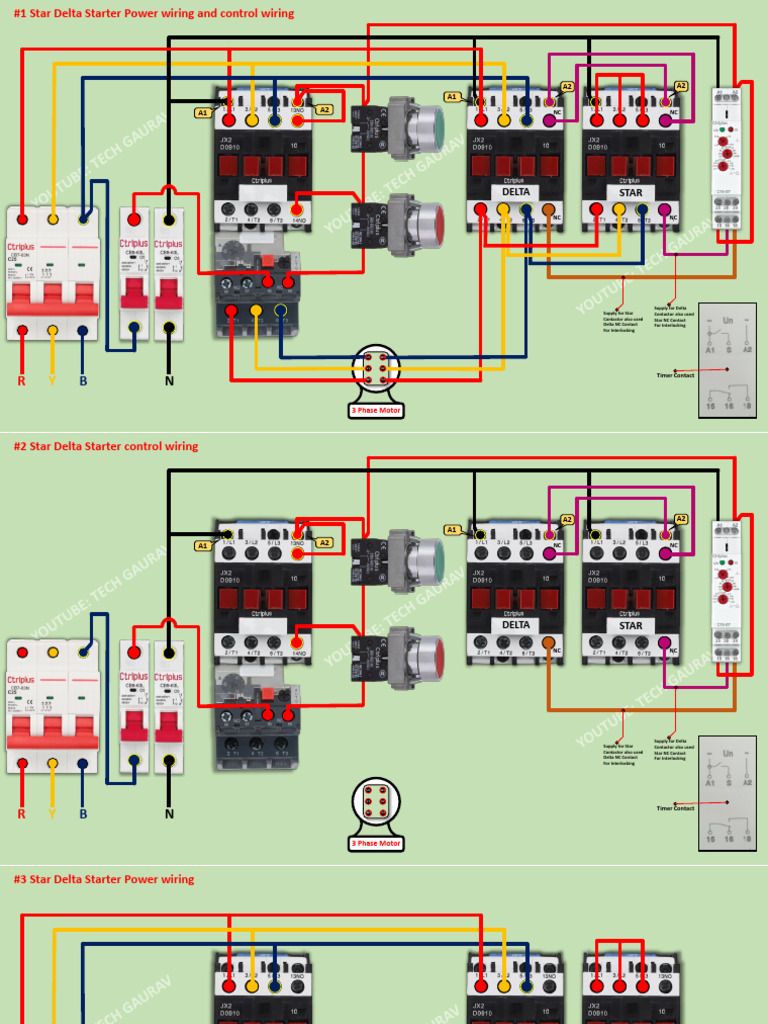Star Delta Starter Wiring Diagram | PDF | Equipment | Electromagnetism