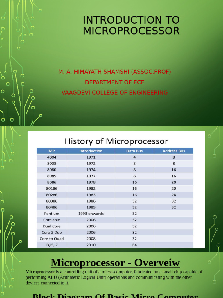 Introduction To 8086 | PDF | Central Processing Unit | Microprocessor