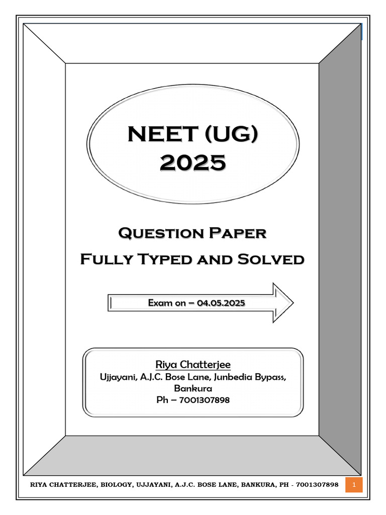 NEET 2025 Biology Question Paper | PDF | Lymphatic System | Rna